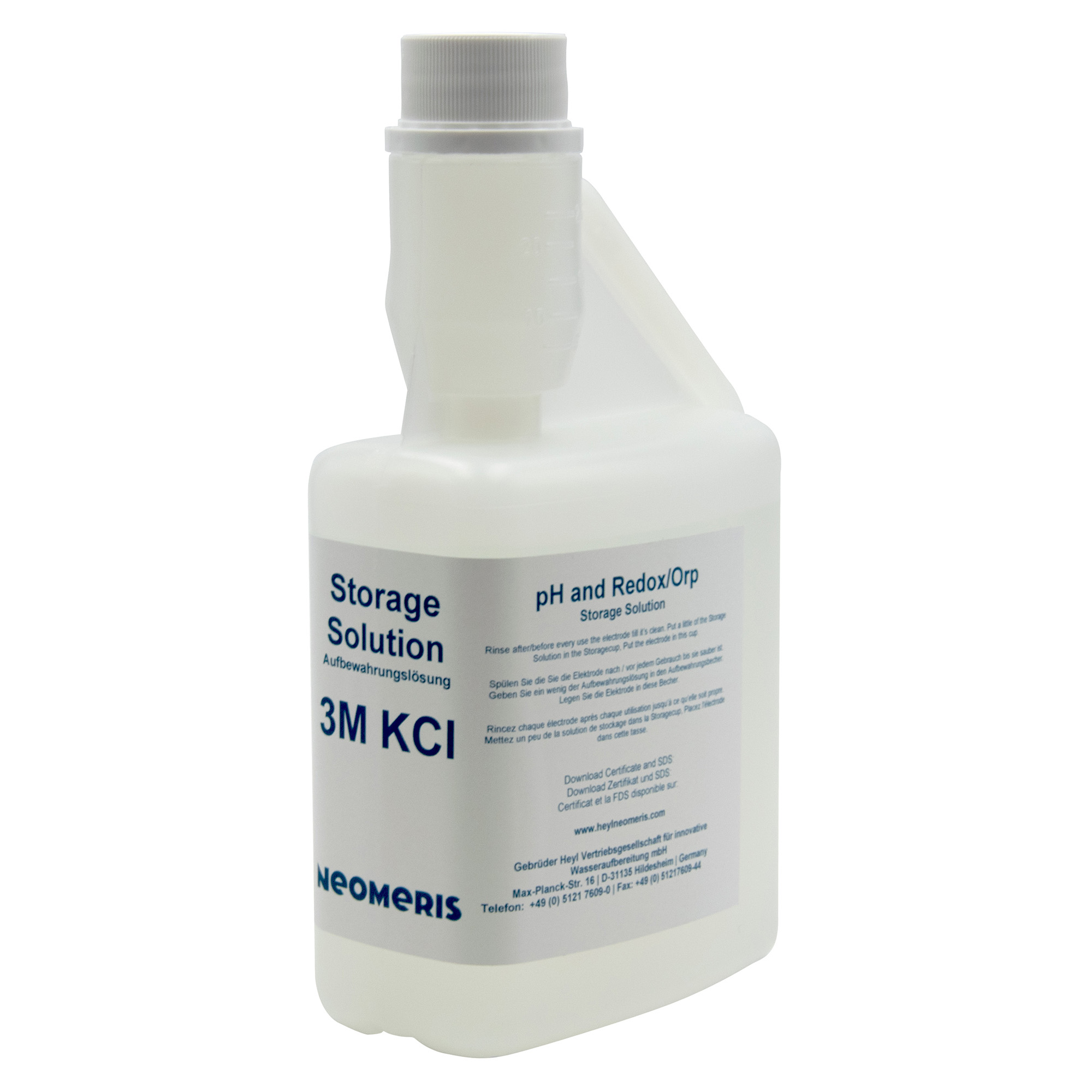 Storage solution for pH and ORP electrodes 3 mol/l KCl (electrolyte solution) - Size of bottle ...